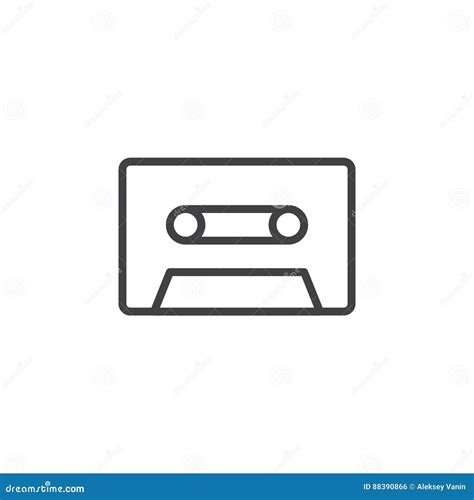Audio Cassette Line Icon Outline Vector Sign Linear Style Pictogram Isolated On White Stock