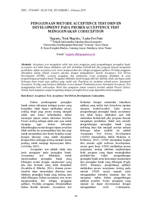 Pdf Penggunaan Metode Acceptence Test Driven Development Pada Proses Acceptence Test
