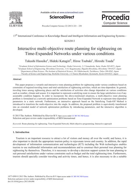 pdf interactive multi objective route planning for sightseeing on