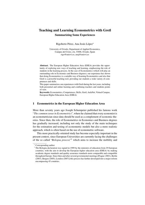 pdf teaching and learning econometrics with gretl summarizing some experiences