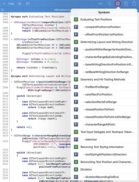 symbol list — textastic 10 0 documentation