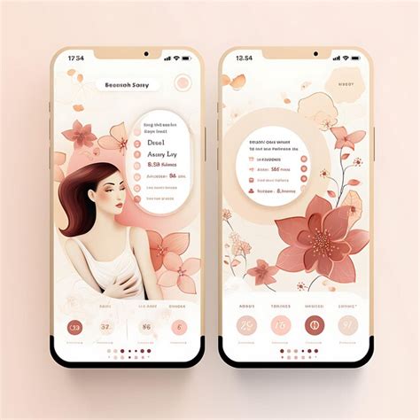 premium ai image mobile app layout design of womens health app