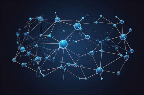 Premium Photo Abstract Molecule Structure On Dark Blue Color