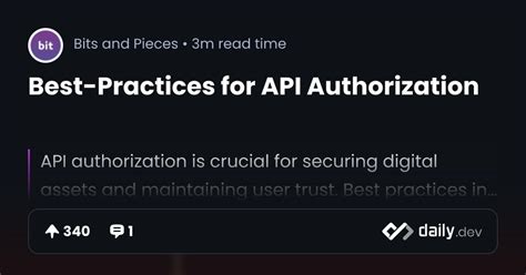 Best-Practices for API Authorization : r/webdev