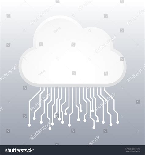 Vector Illustration Cloud Computing Electronic Concept Stock Vector Royalty Free 203470573