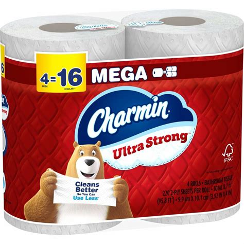 Charmin Mega Roll Bath Tissue 2 Ply Mega 200 Sheetsroll White