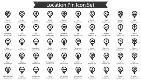 Premium Vector Location Pin Black Icon Set