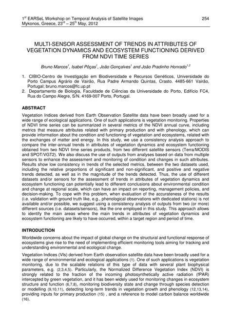 pdf multi sensor assessment of trends in attributes of vegetation