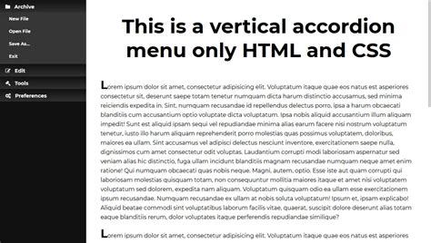 Css Accordion Menus Vertical Accordion Menu Example Css Mix