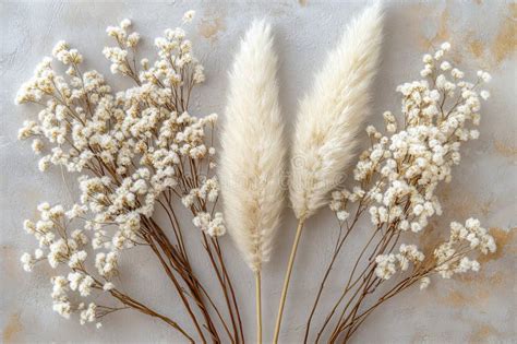 A Minimalistic Background Showcases A Textured Arrangement Of Dried