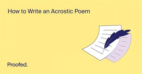 How To Write An Acrostic Poem Proofeds Writing Tips