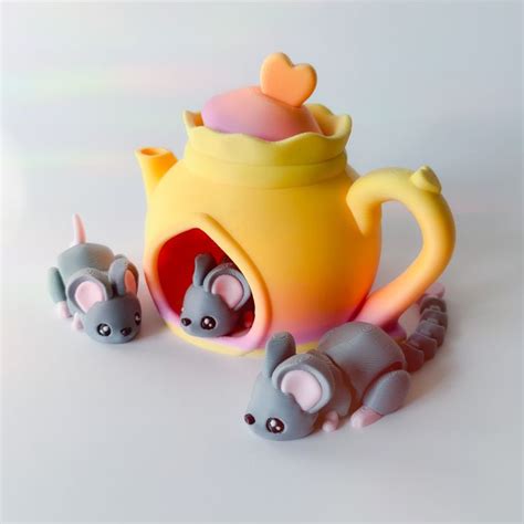 3d Printable Mouse Flexi And Tea Set By Layersingreen