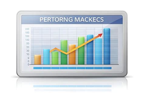 Smart Business Performance Metrics Chart Flat Glossy Interface