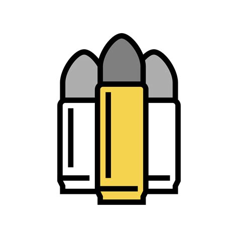 Lead Round Nose Soft Point Bullet Color Icon Vector Illustration