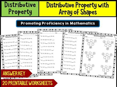 Distributive Property With Array Of Shapes Worksheets Math Problems