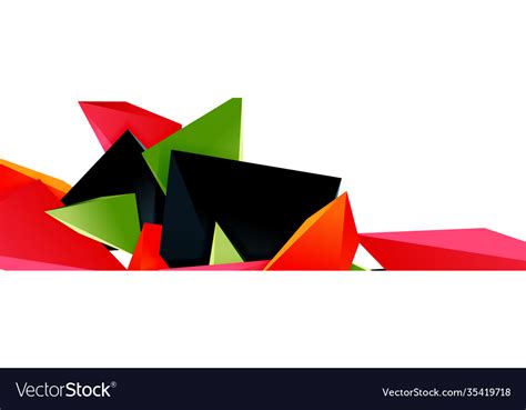 Triangle Mosaic Abstract Background 3d Triangular Vector Image