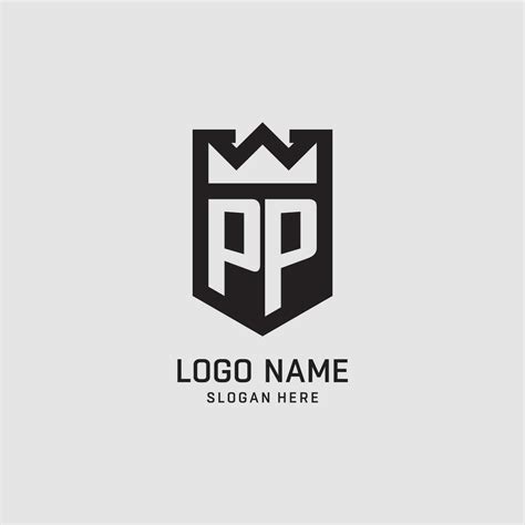 Initial Pp Logo Shield Shape Creative Esport Logo Design 25758720