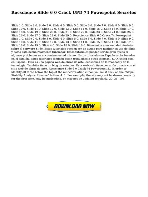 Rocscience Slide 6 0 Crack Upd 74 Powerpoint Secretos Pdf