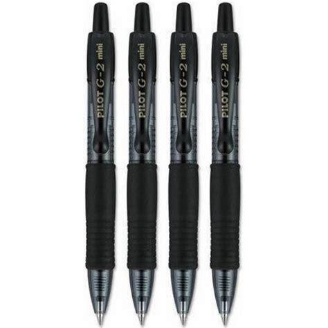Pilot G2 Mini Retractable Gel Pen Fine 07 Mm Black Inkbarrel 4 Per