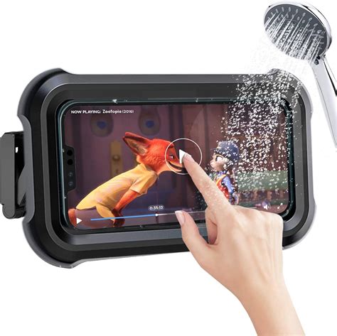 Upgraded 480° Rotating Shower Phone Holder Waterproof Case With Touch