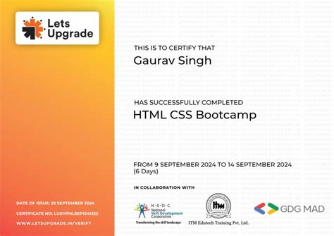 Letsupgrade Htmlcssbootcamp Webdevelopment Lifelonglearner Gaurav