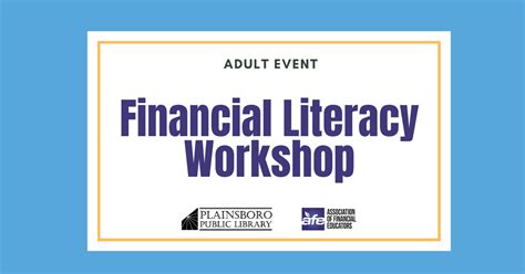 Financial Literacy Workshops Plainsboro Public Library