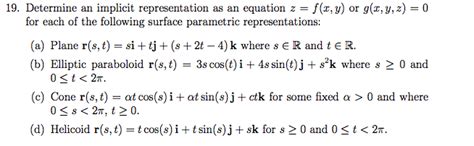Solved Determine An Implicit Representation As An Equation Z