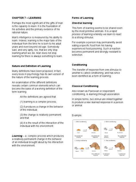 intro to psych chapter 7 notes pdf learning classical conditioning