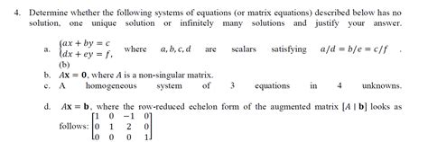 Solved Determine Whether The Following Systems Of Equations Chegg