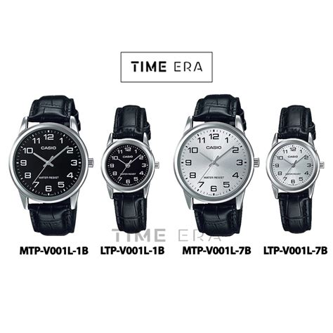 Jual Casio General Mtp V001l 1b Ltp V001l 7b Jam Tangan Pria Kulit Silver Hitam Putih Shopee