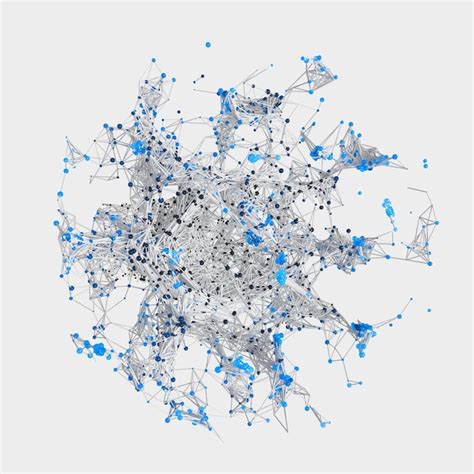 Premium Photo Glowing Nodes With Variational Lines 3d Rendering