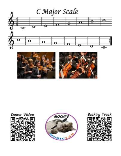 C Major Scale Recorder Sheet Music With Downloadable Backing Track