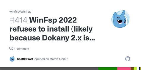 WinFsp Refuses To Install Likely Because Dokany X Is Running Issue Winfsp
