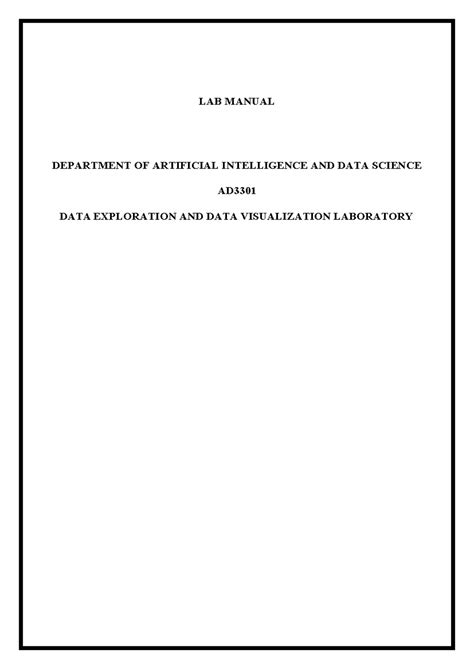 Data Exploration Visualization Lab Manual AD EDA Techniques And Tools Studocu