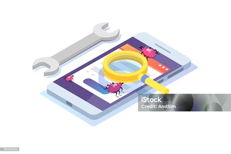 소프트웨어 또는 응용 프로그램 테스트 아이소메트릭 벡터 개념입니다 개발 프로세스 디버깅 벡터 일러스트입니다 컴퓨터 소프트웨어에