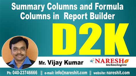 Summary Columns And Formula Columns In Report Builder D2k Forms And Reports Tutorial Youtube