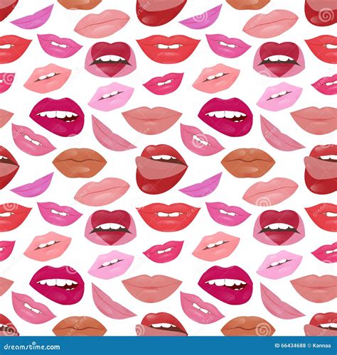 Set Of Glamour Lips With Different Lipstick Color Vector Illustration CartoonDealer Com