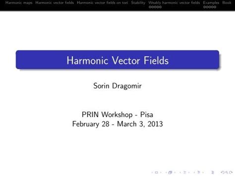 Harmonic Vector Fields