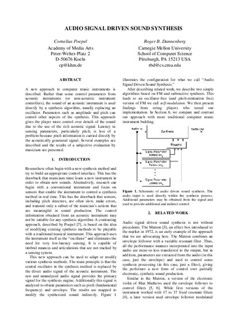 pdf audio signal driven sound synthesis cornelius pöpel