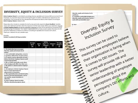 DEI Employee Survey Diversity Equity Inclusion Survey DEI Survey HR Templates Employee