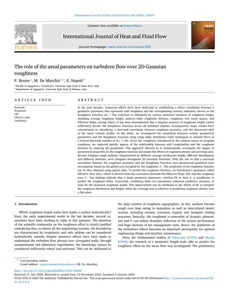 pdf international journal of heat and fluid flow the role of the
