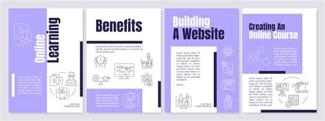 Premium Vector Online Learning Purple Brochure Template