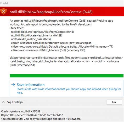 crash when trying to connect to fivem server r fivem