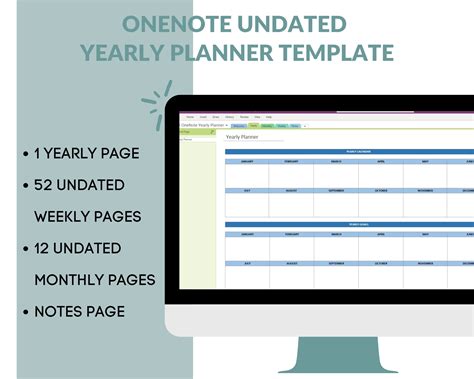 Onenote Planner For Professionals Undated Onenote Digital Yearly Planner Template Work Planner
