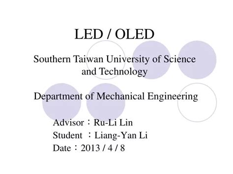 PPT LED OLED PowerPoint Presentation Free Download ID 3713944