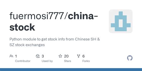 Github Fuermosi China Stock Python Module To Get Stock Info From Chinese Sh Sz Stock
