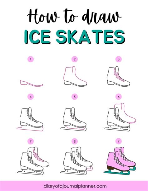 How To Draw Ice Skates Easy Ice Skates Drawing To Try
