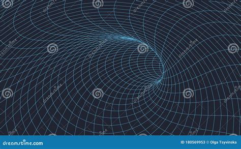 Mesh Wormhole Model Representing Fabric Of Space And Time Vector
