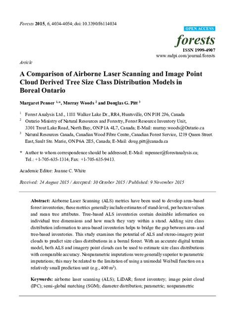 Pdf A Comparison Of Airborne Laser Scanning And Image Point Cloud Derived Tree Size Class