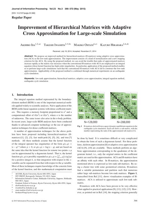 pdf improvement of hierarchical matrices with adaptive cross